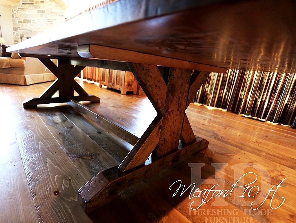 Wide Reclaimed Wood Sawbuck Table in Meaford, Ontario Home | Blog