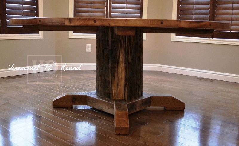 Round Reclaimed Wood Pedestal Table Binbrook Ontario (6) | Blog