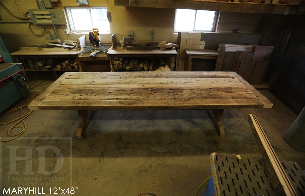 Reclaimed Wood Trestle Table Maryhill Ontario Rustic Farmhouse Gerald ...