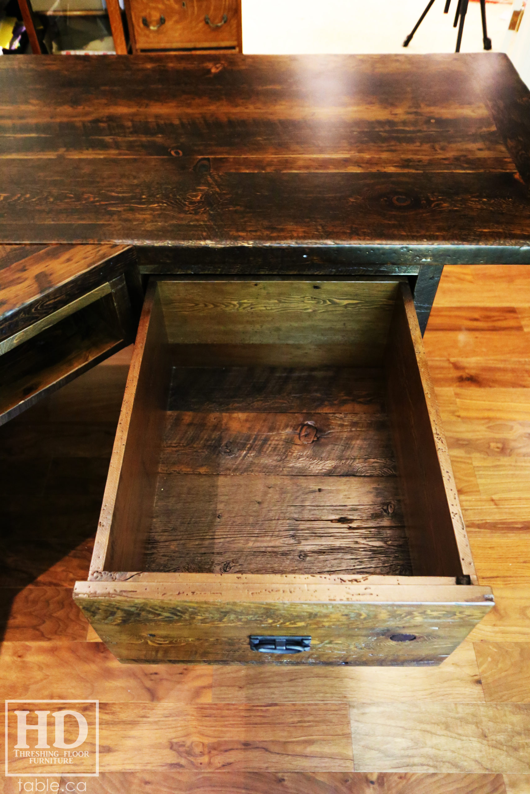 Custom Reclaimed Wood Desk with Black Stain Treatment | Blog