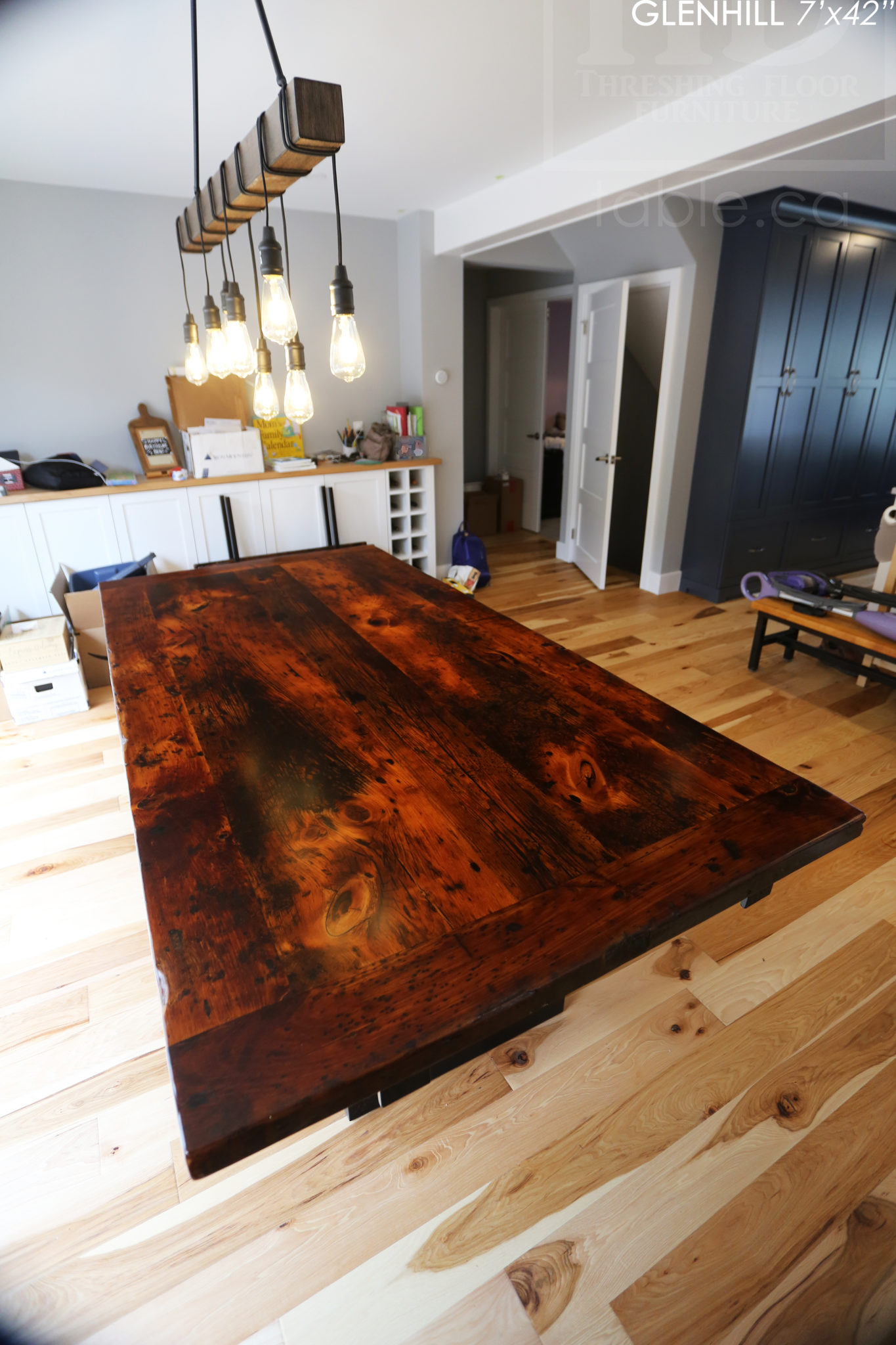 Reclaimed Wood Table with Metal Base for Guelph Home | Blog