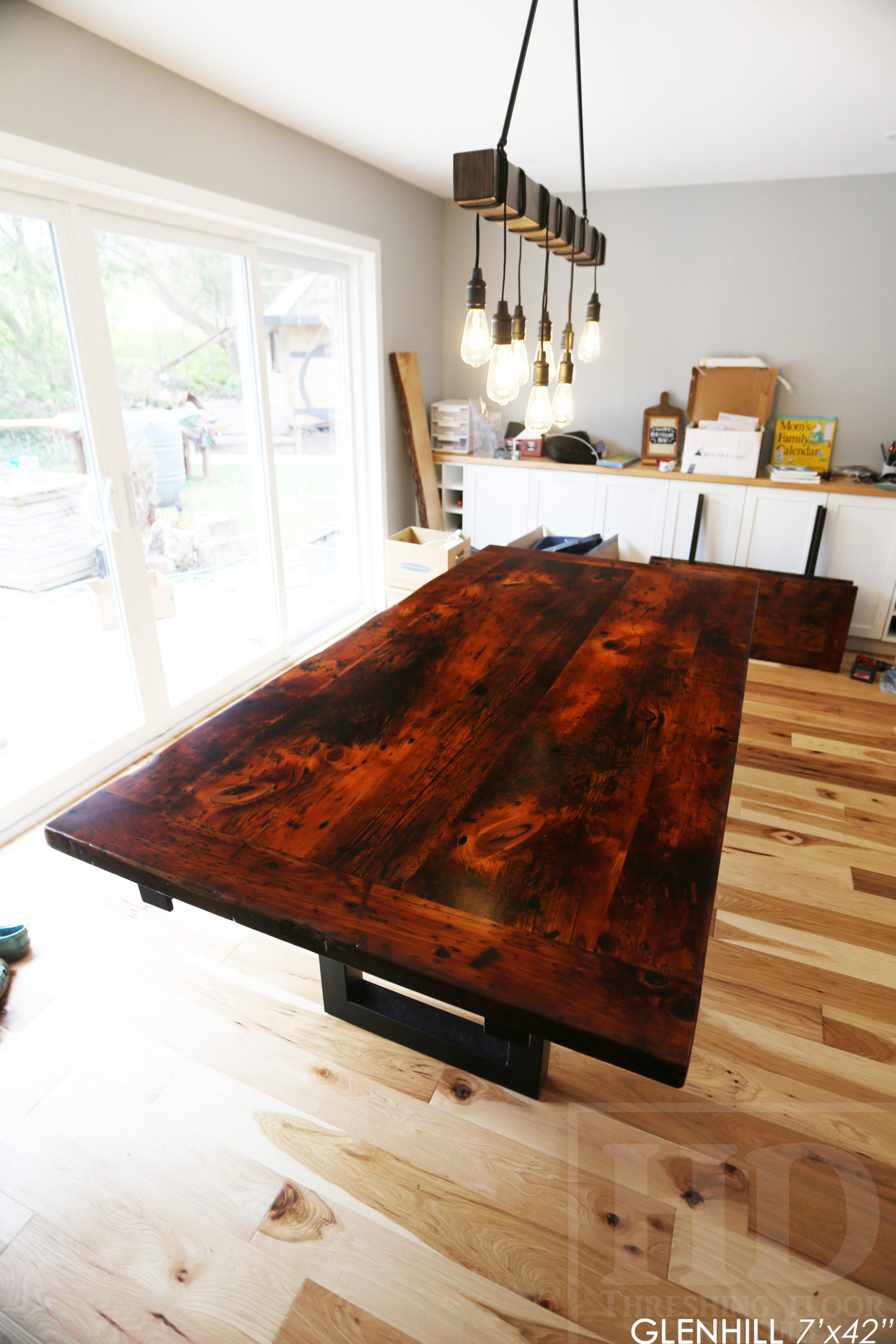 Reclaimed Wood Table with Metal Base for Guelph Home | Blog