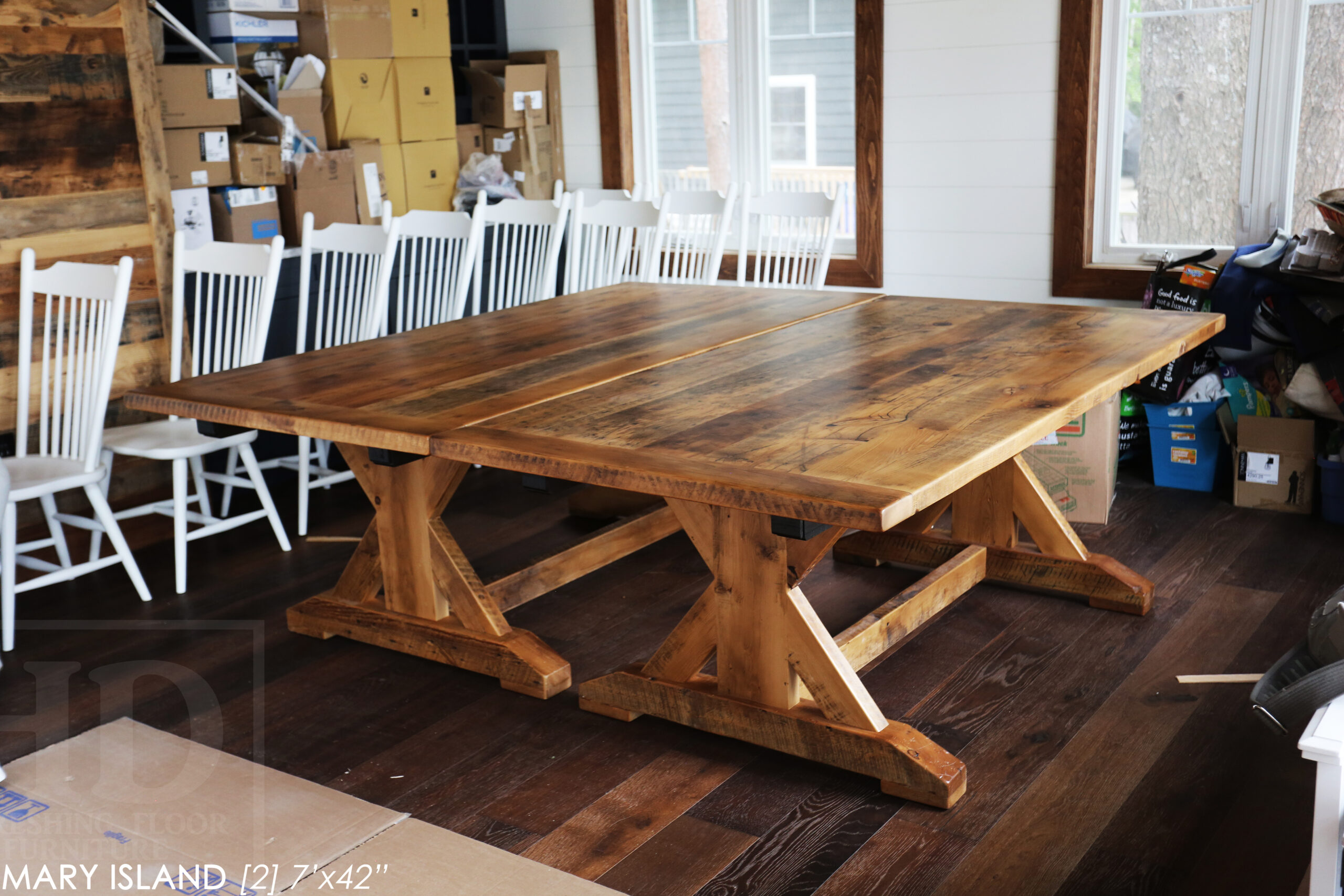 Ontario Barnwood Trestle Tables Set for a Gravenhurst Cottage | Blog