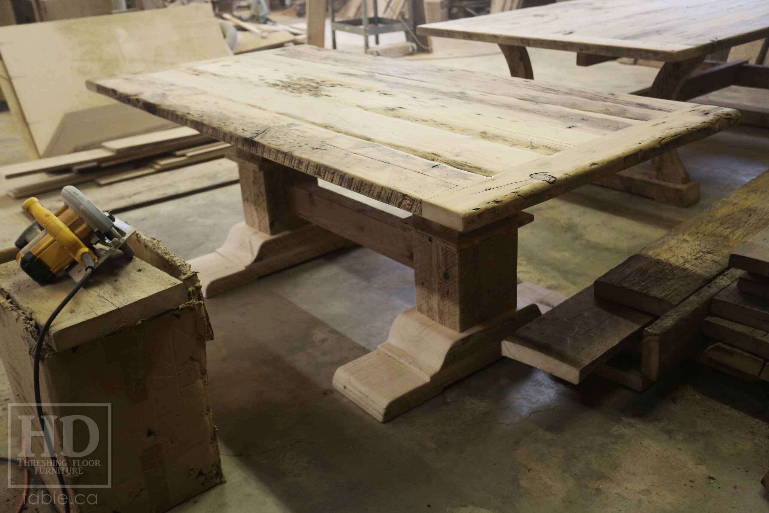 Customized Ontario Barnwood Pedestal Table | Blog