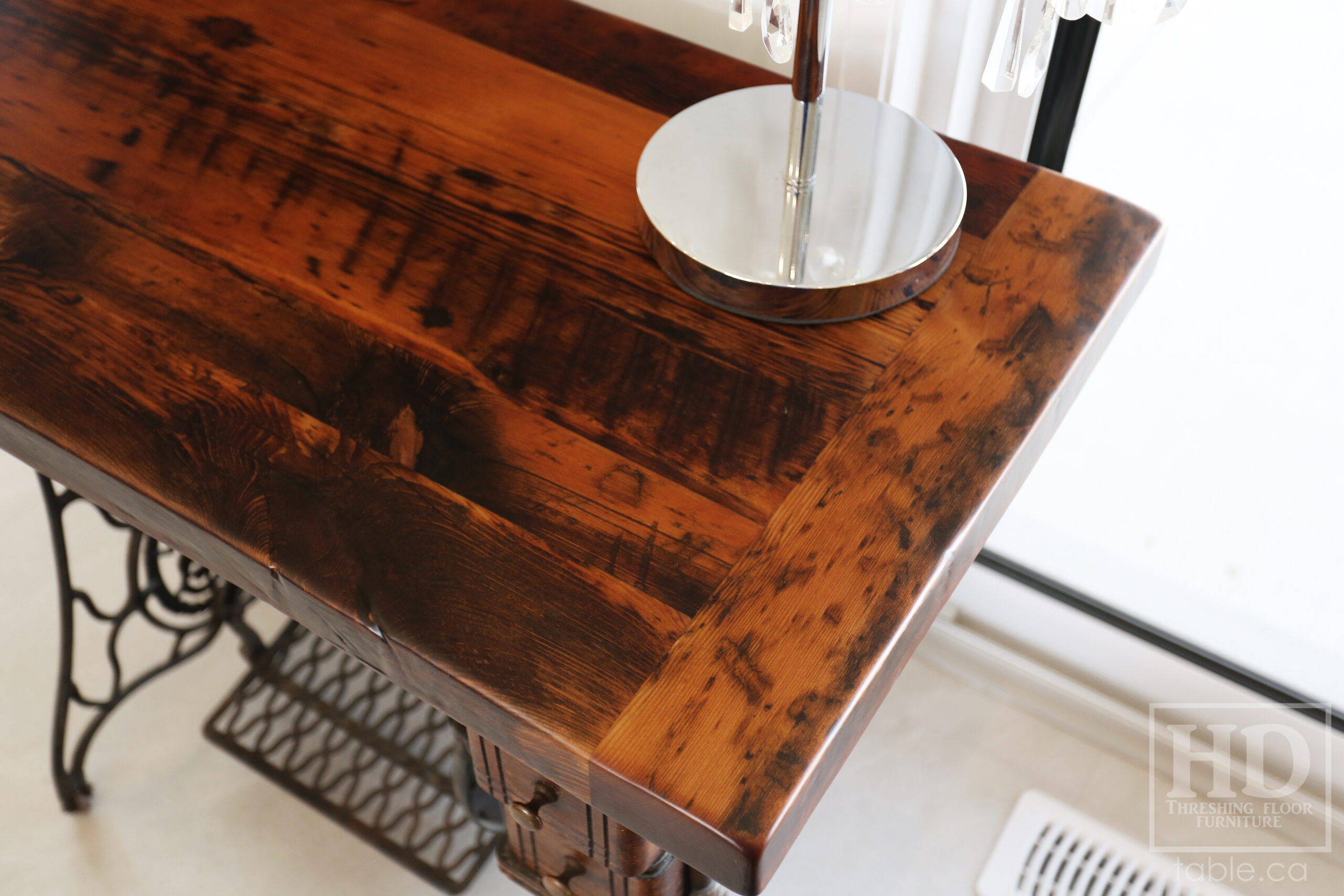 Ontario Barnwood Top for an Antique Singer Sewing Machine Base | Blog