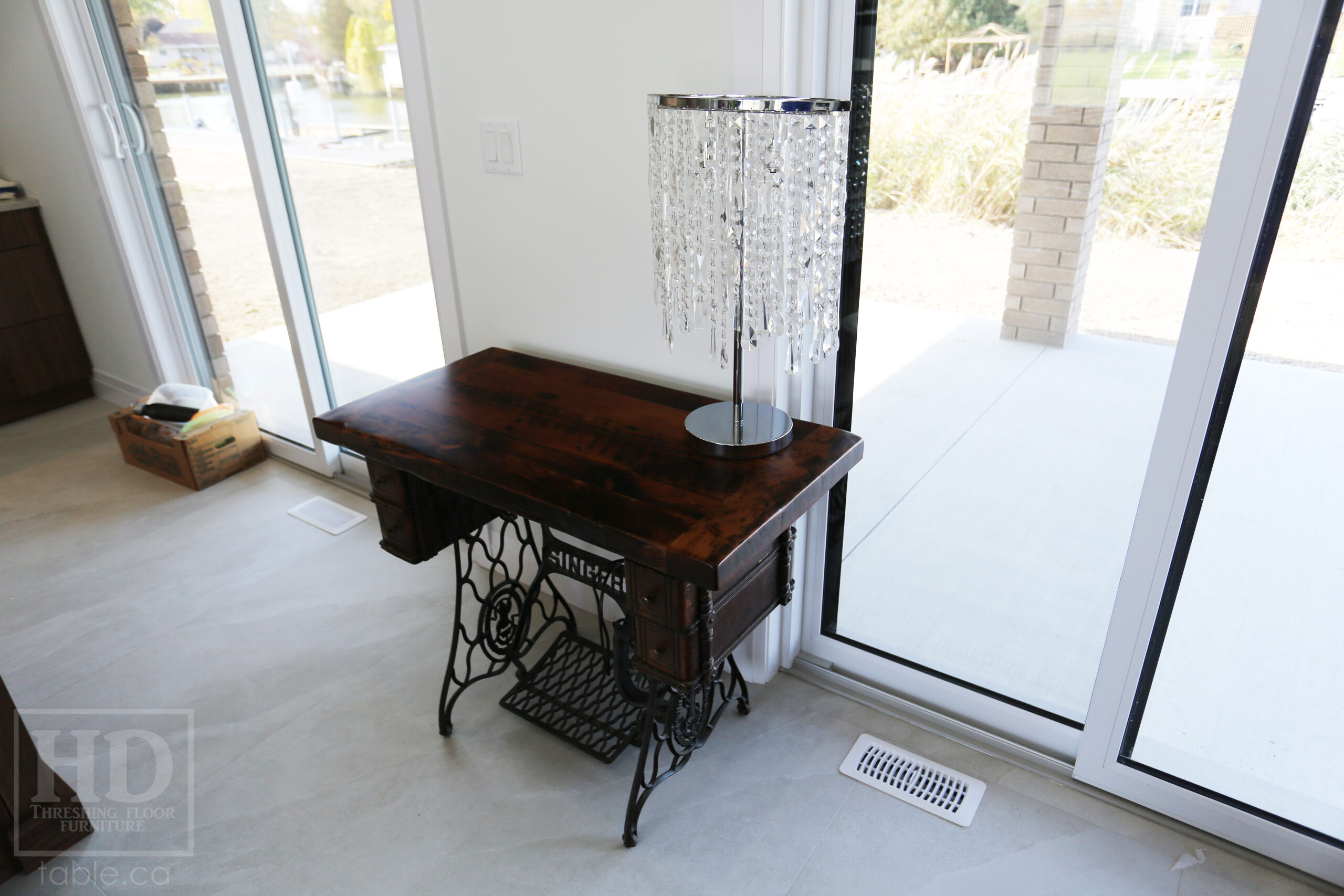 Ontario Barnwood Top for an Antique Singer Sewing Machine Base | Blog