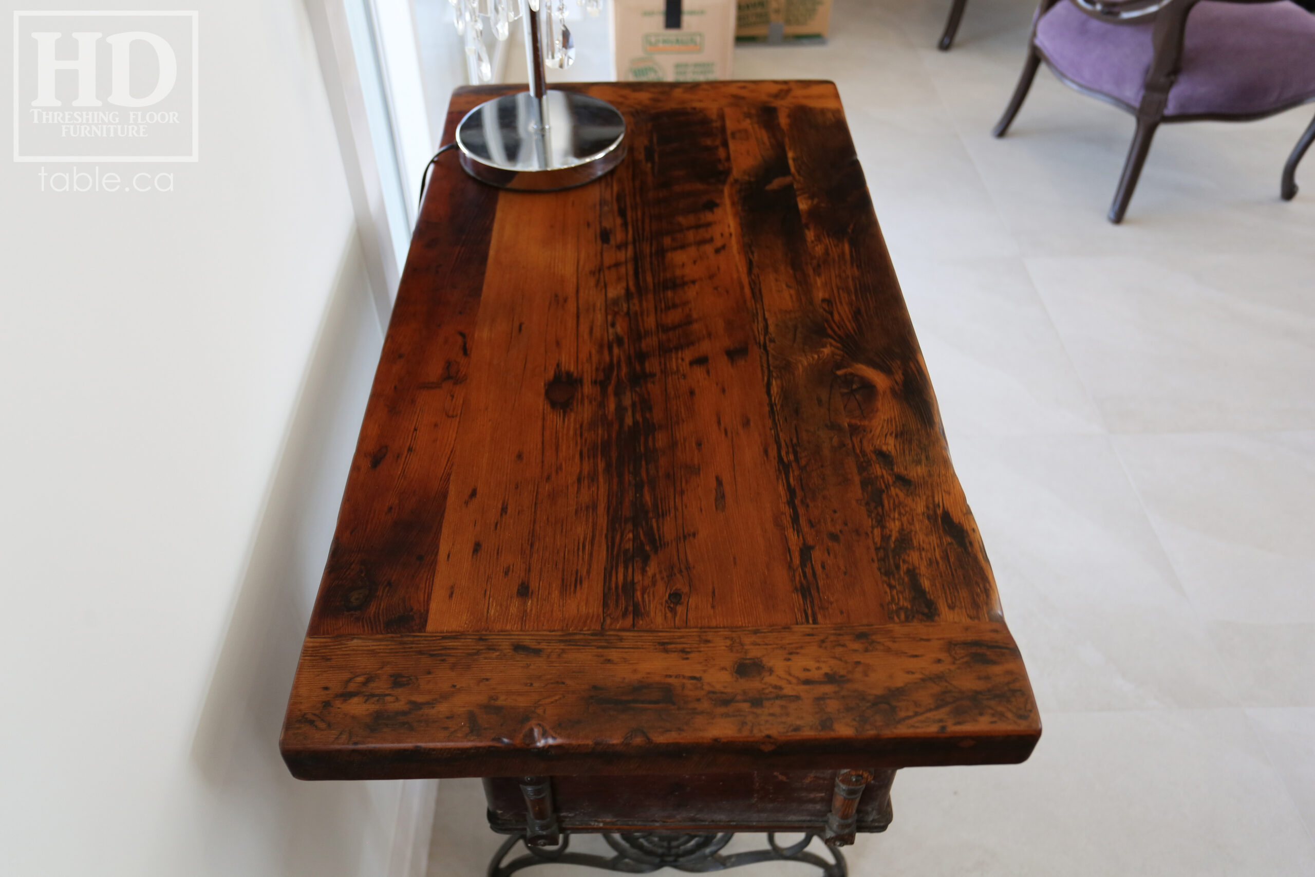 Ontario Barnwood Top for an Antique Singer Sewing Machine Base | Blog