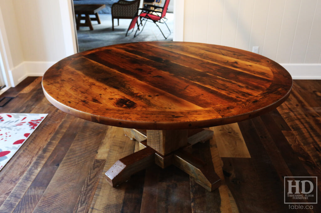 Reclaimed Ontario Barnwood Round Table for a Bigwin Island Cottage | Blog