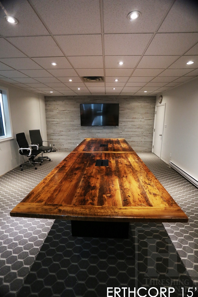 Custom Reclaimed Wood Boardroom Tables | HD Threshing Floor Furniture