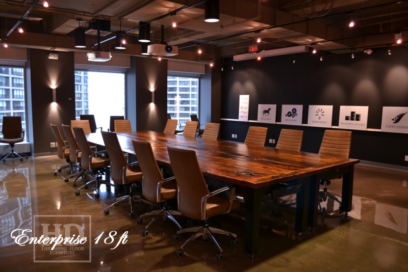 Custom Reclaimed Wood Boardroom Tables | HD Threshing Floor Furniture