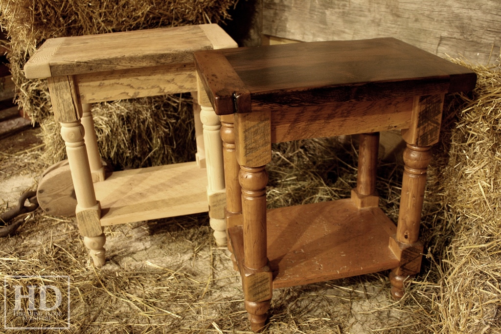 Reclaimed Wood End Tables | HD Threshing