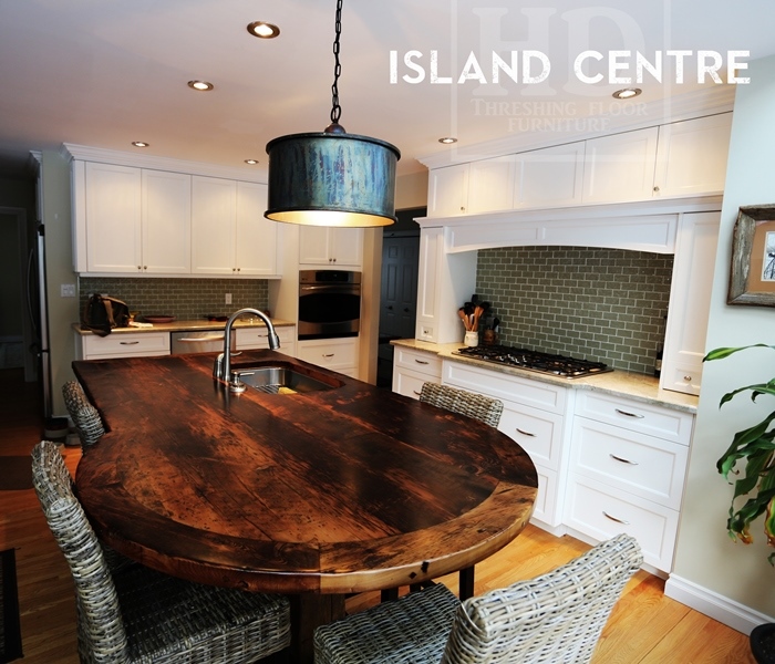 Reclaimed Wood Kitchen Island | HD Threshing Floor Furniture