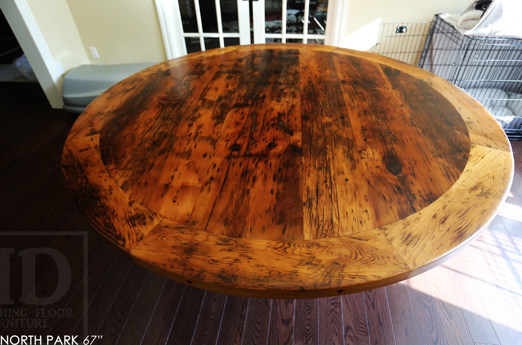 Round Reclaimed Wood Dining Table | Rustic Round Wood Tables