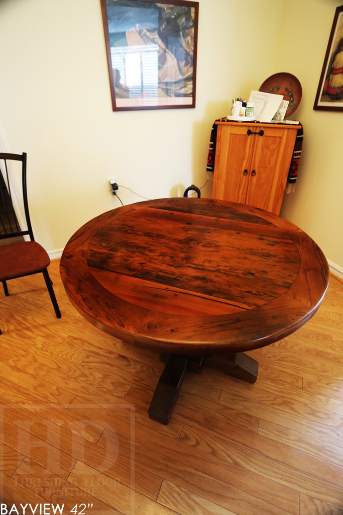 Round Reclaimed Wood Dining Table | Rustic Round Wood Tables