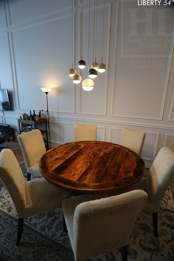 Round Reclaimed Wood Dining Table | Rustic Round Wood Tables