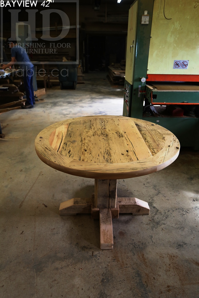 Round Reclaimed Wood Dining Table | Rustic Round Wood Tables