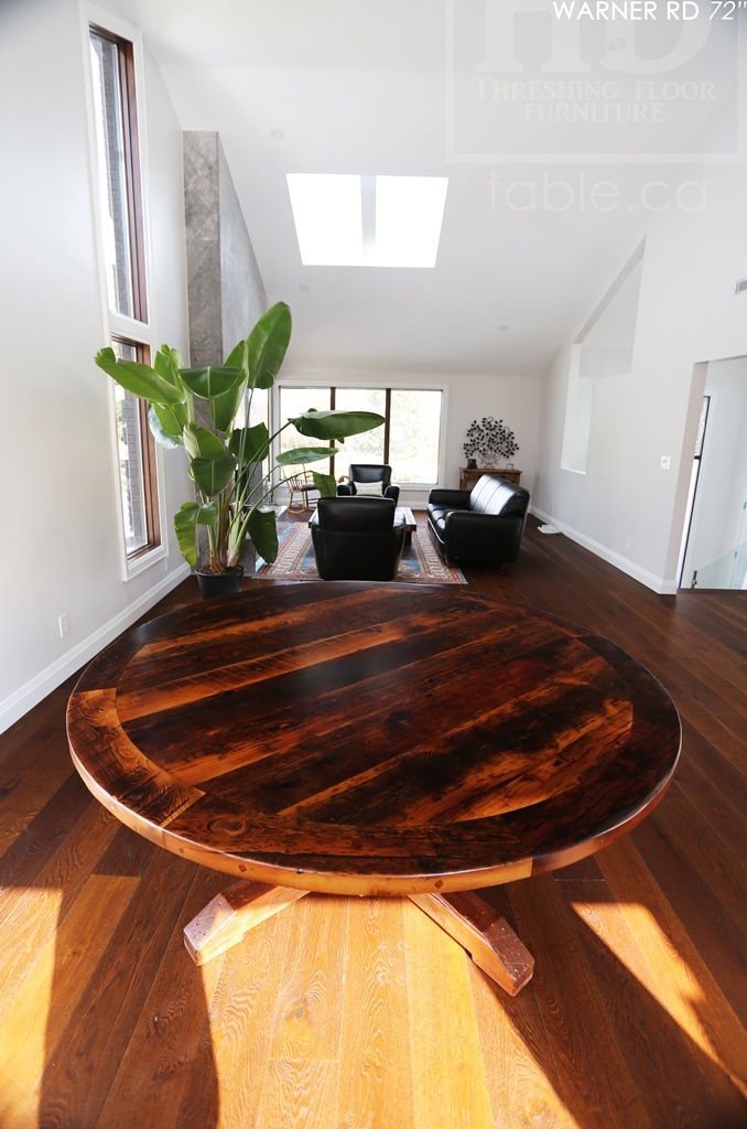 Round Reclaimed Wood Dining Table | Rustic Round Wood Tables