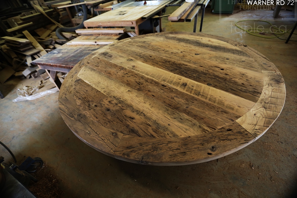 Round Reclaimed Wood Dining Table | Rustic Round Wood Tables