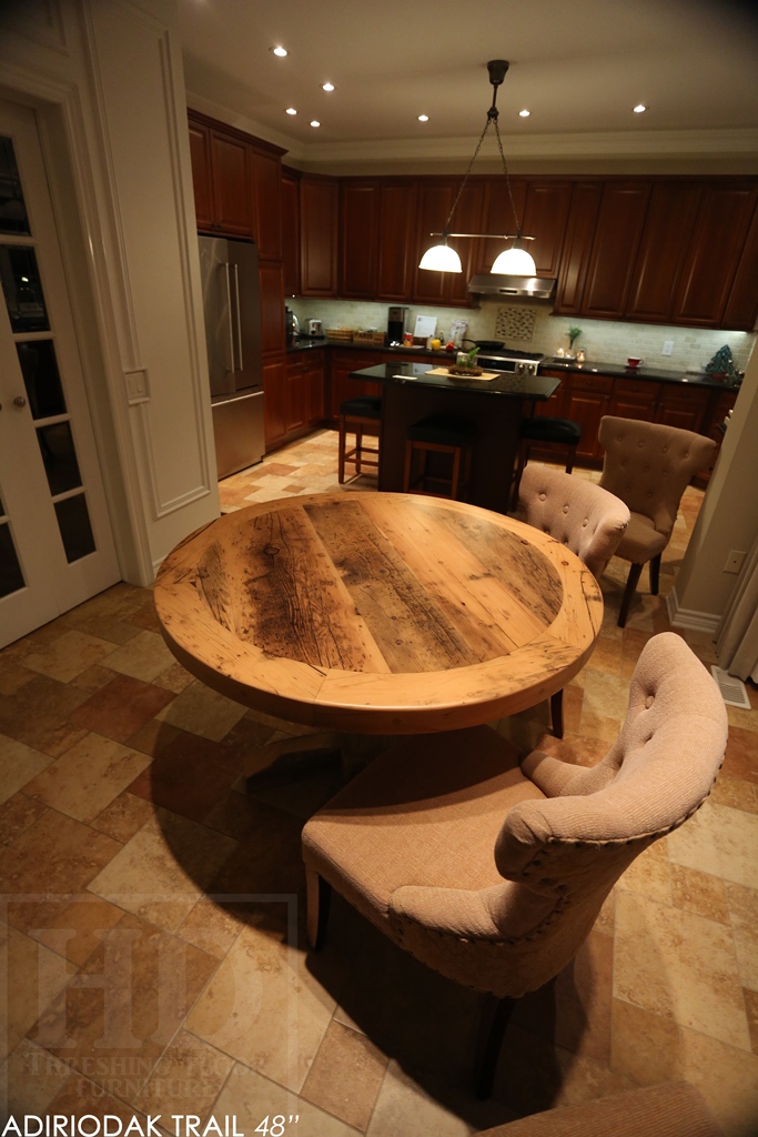 Round Reclaimed Wood Dining Table | Rustic Round Wood Tables