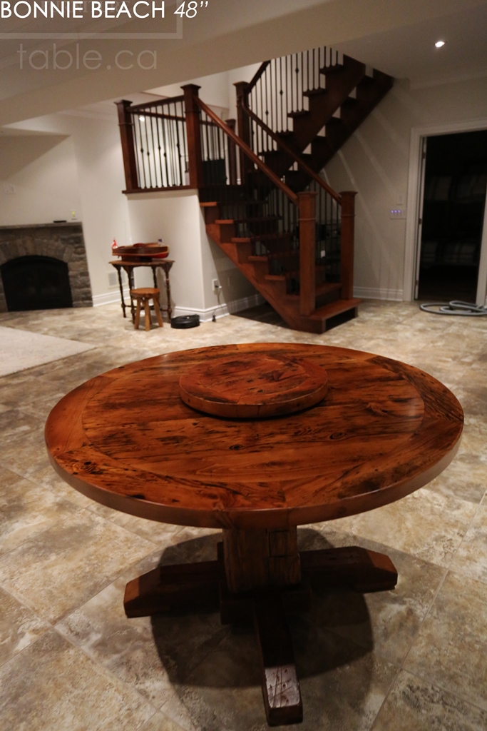 Round Reclaimed Wood Dining Table | Rustic Round Wood Tables