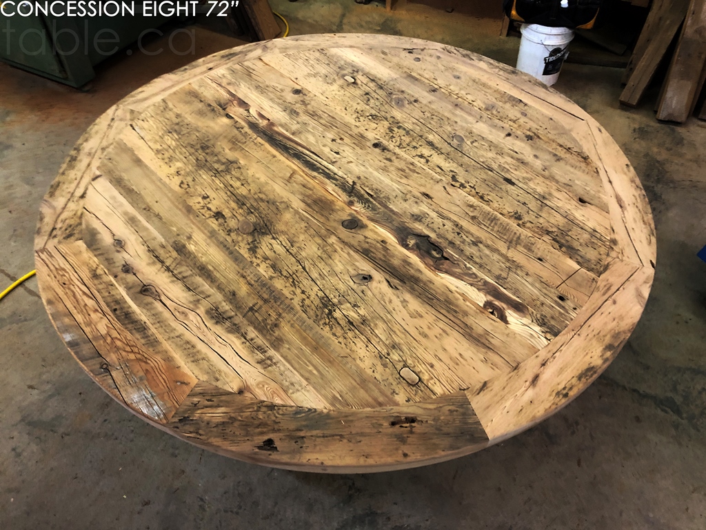 Round Reclaimed Wood Dining Table | Rustic Round Wood Tables