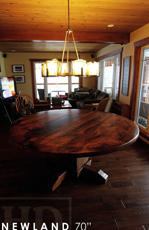 Round Reclaimed Wood Dining Table | Rustic Round Wood Tables
