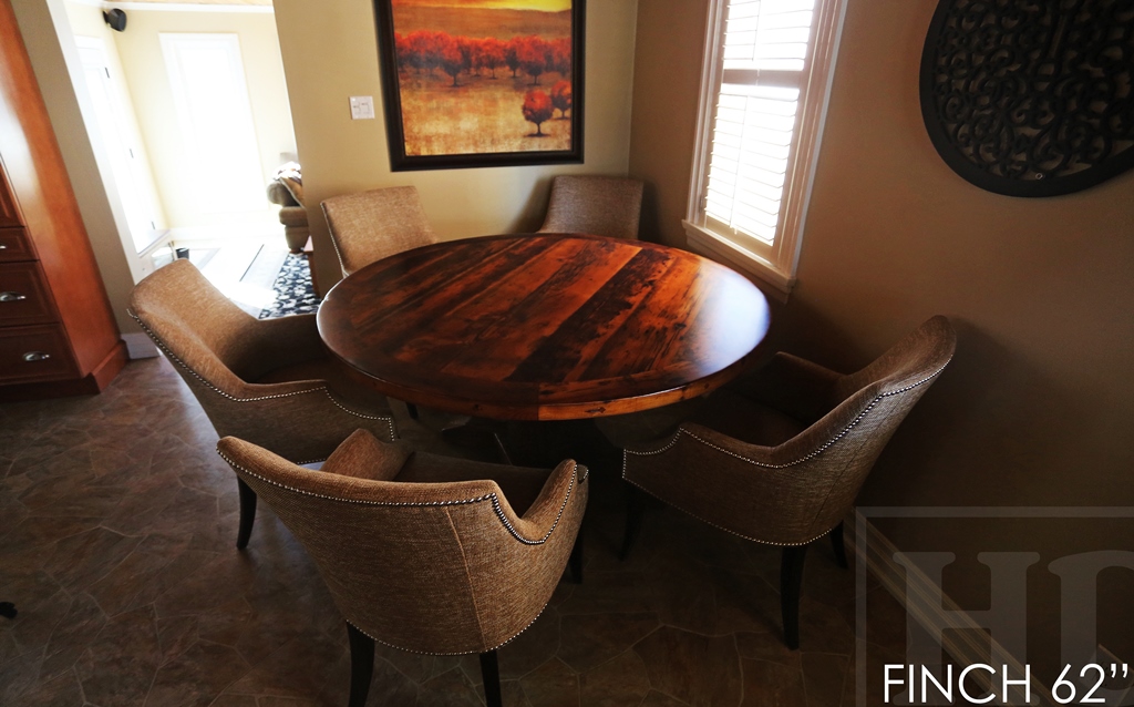 Round Reclaimed Wood Dining Table | Rustic Round Wood Tables