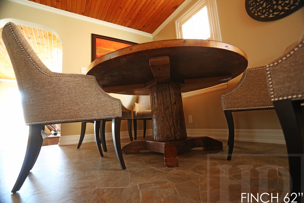 Round Reclaimed Wood Dining Table | Rustic Round Wood Tables