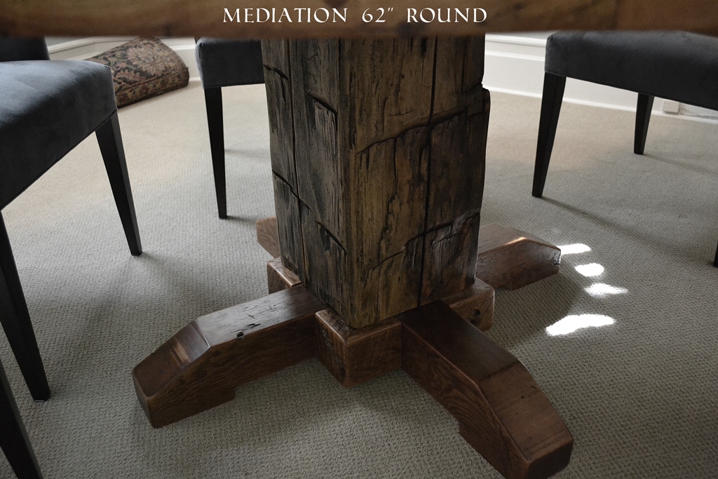 Round Reclaimed Wood Dining Table | Rustic Round Wood Tables