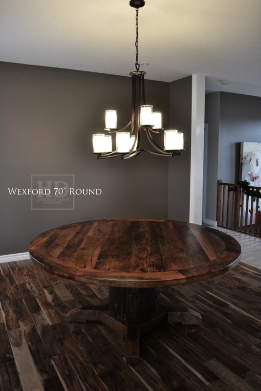 Round Reclaimed Wood Dining Table | Rustic Round Wood Tables