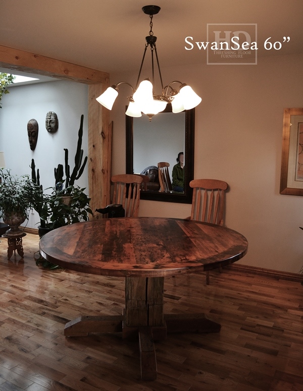Round Reclaimed Wood Dining Table | Rustic Round Wood Tables