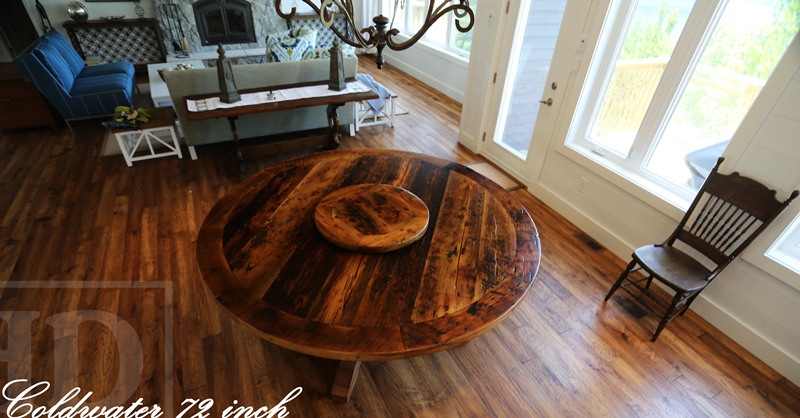 Round Reclaimed Wood Dining Table | Rustic Round Wood Tables