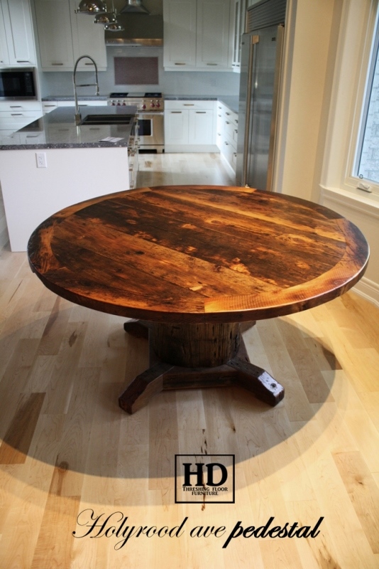 Round Reclaimed Wood Dining Table | Rustic Round Wood Tables