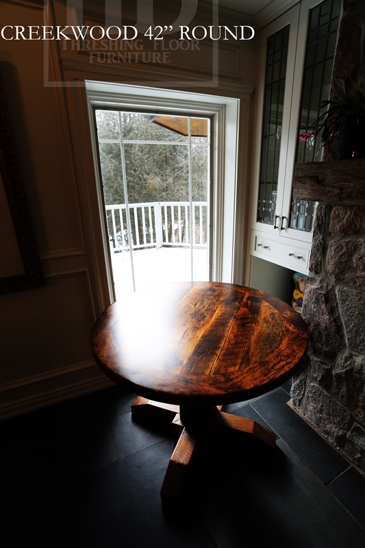 Round Reclaimed Wood Dining Table | Rustic Round Wood Tables