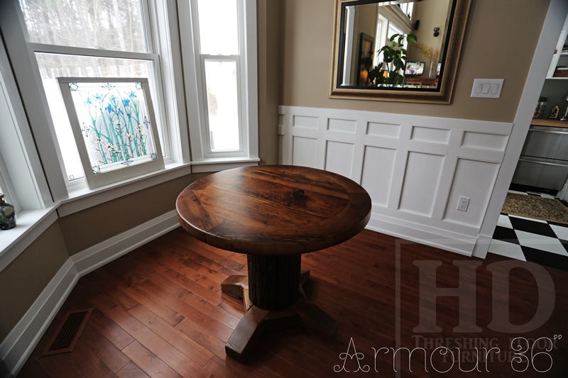 Round Reclaimed Wood Dining Table | Rustic Round Wood Tables