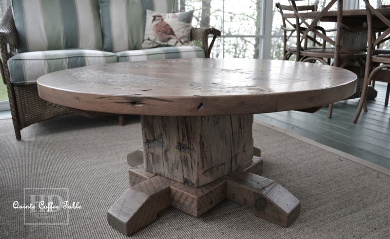 Round Reclaimed Wood Dining Table | Rustic Round Wood Tables