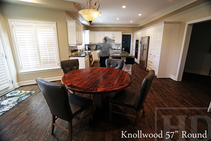 Round Reclaimed Wood Dining Table | Rustic Round Wood Tables