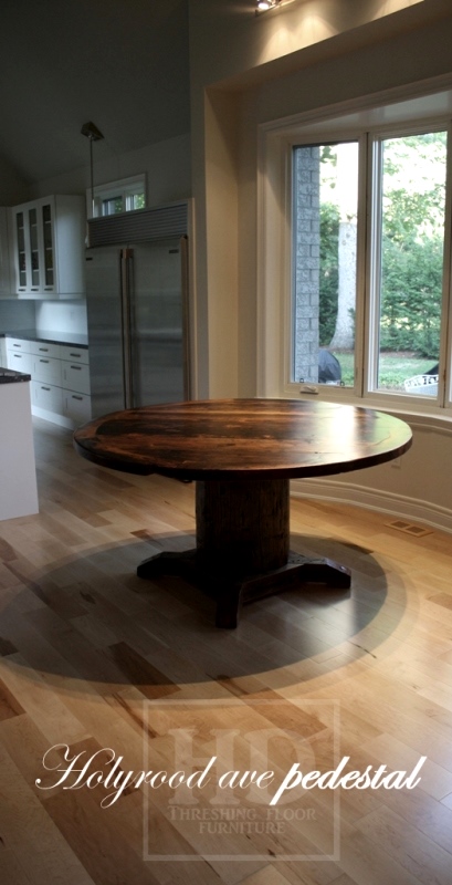 Round Reclaimed Wood Dining Table | Rustic Round Wood Tables