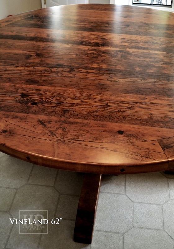 Round Reclaimed Wood Dining Table | Rustic Round Wood Tables