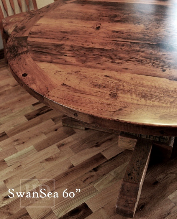 Round Reclaimed Wood Dining Table | Rustic Round Wood Tables