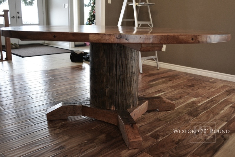 Round Reclaimed Wood Dining Table | Rustic Round Wood Tables