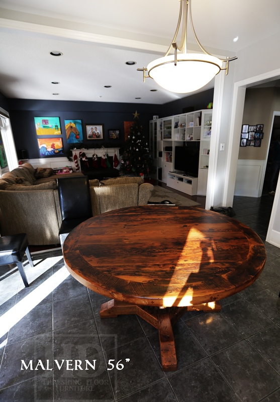 Round Reclaimed Wood Dining Table | Rustic Round Wood Tables