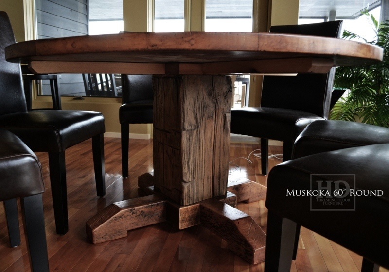 Round Reclaimed Wood Dining Table | Rustic Round Wood Tables
