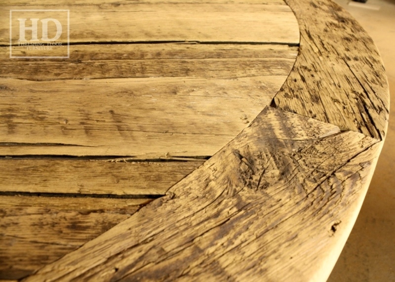 Round Reclaimed Wood Dining Table | Rustic Round Wood Tables