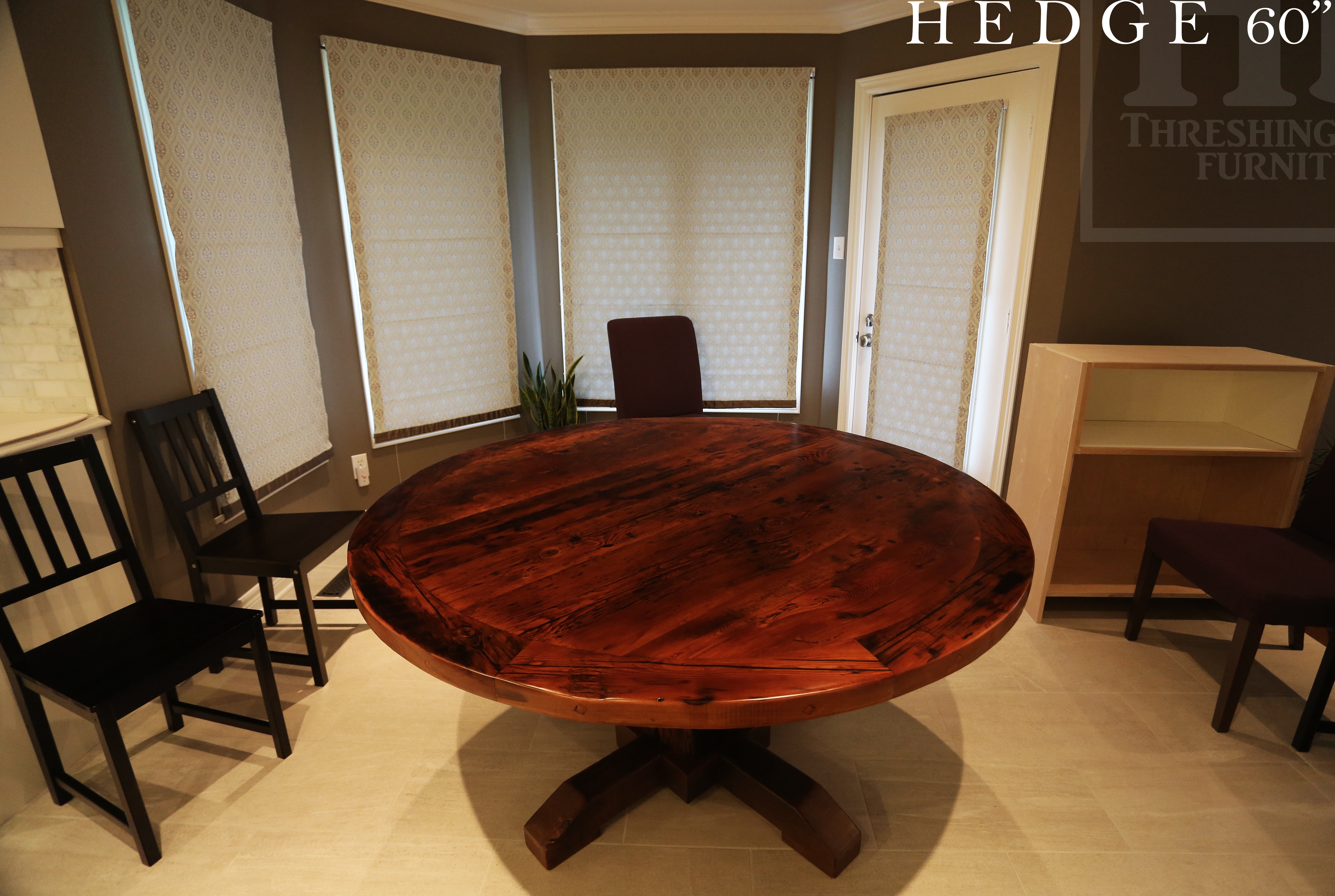 Round Reclaimed Wood Dining Table | Rustic Round Wood Tables