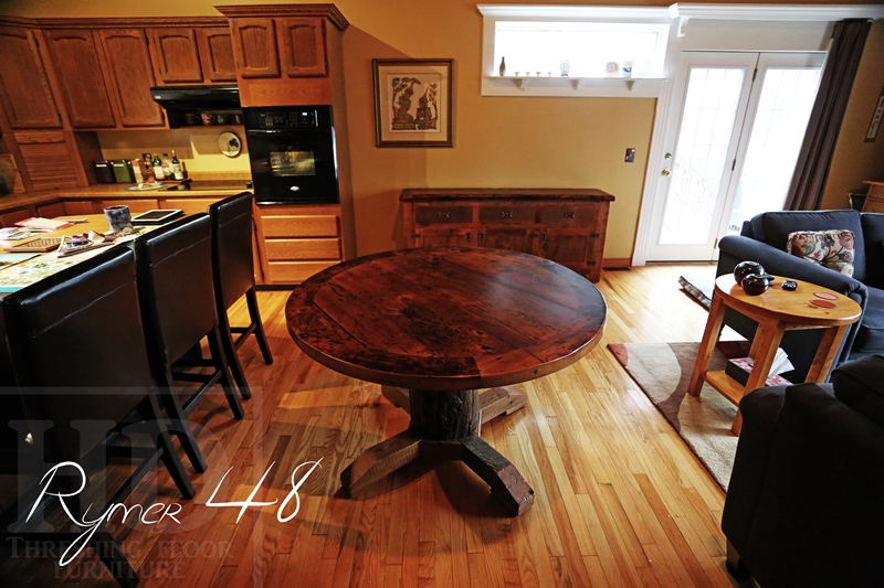 Round Reclaimed Wood Dining Table | Rustic Round Wood Tables