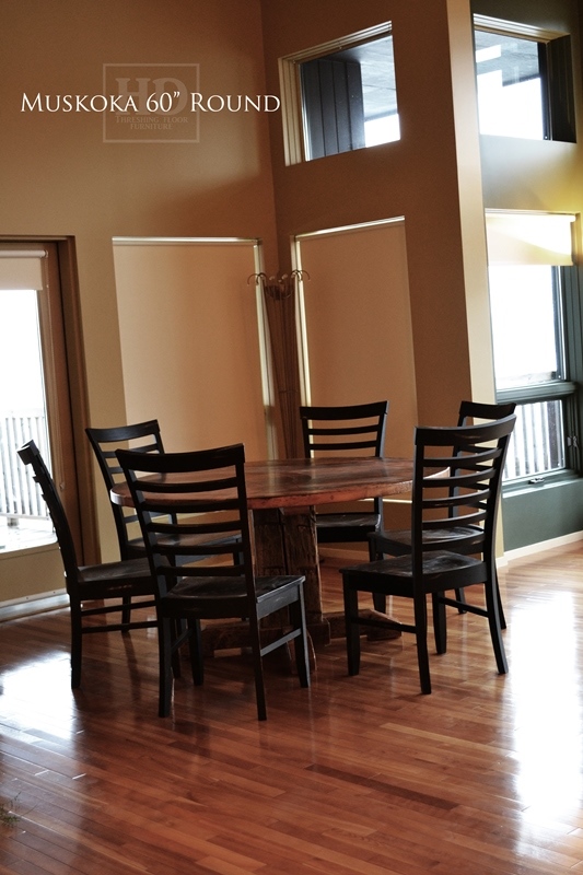Round Reclaimed Wood Dining Table | Rustic Round Wood Tables
