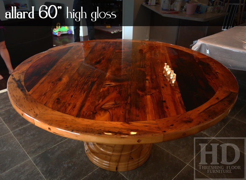 Round Reclaimed Wood Dining Table | Rustic Round Wood Tables