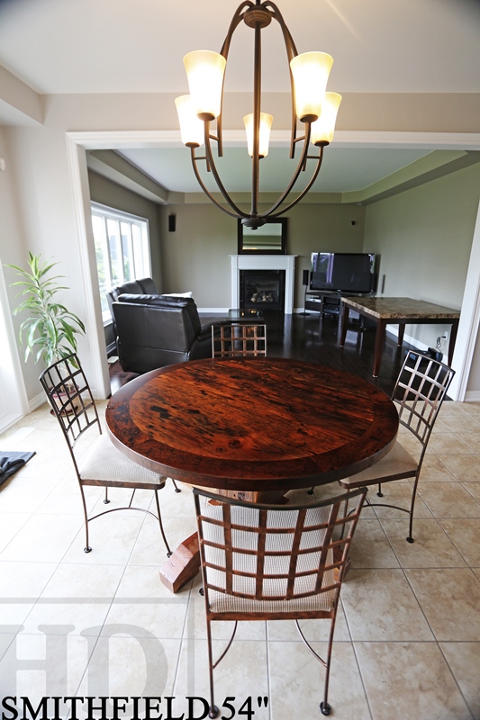 Round Reclaimed Wood Dining Table | Rustic Round Wood Tables