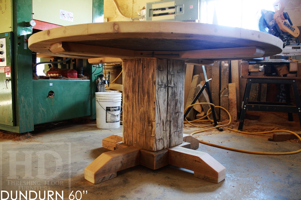Round Reclaimed Wood Dining Table | Rustic Round Wood Tables